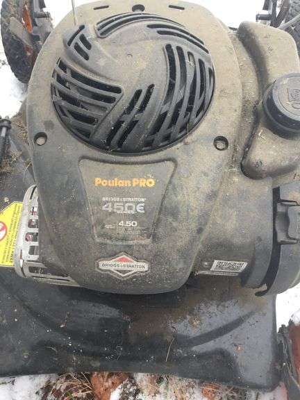 Poulan Pro 450 E Series Push Mower- Condition Unknown - Sherwood Auctions
