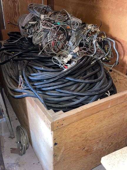 Wooden Crate Full of Wire + Boxes Full of Wire, Bring Help To Remove ...