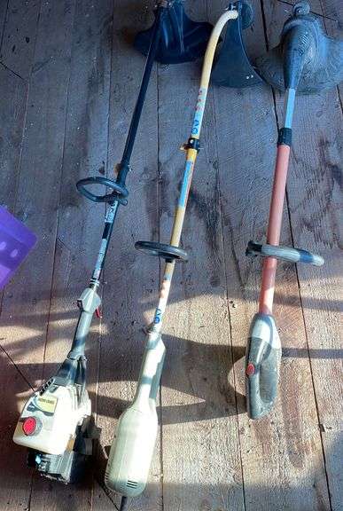 64” Gas Powered Yard Man Weed Eater, 60” Electric Ryobi Weed Eater + 46 ...