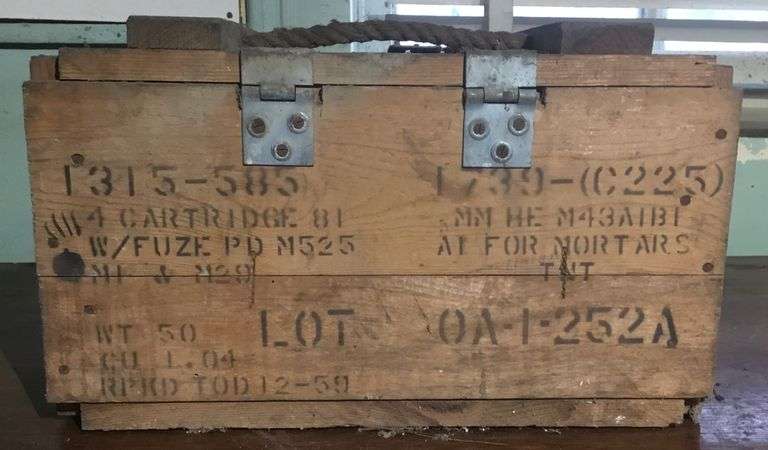Wooden M43A1 81MM Mortar Box - Sherwood Auctions