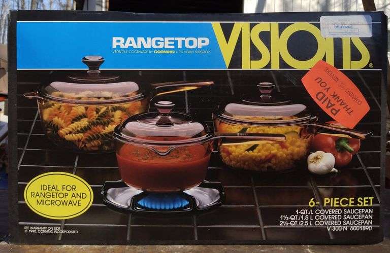 Corning RangeTop Visions 6 Piece Saucepan Set (New In Sealed Box ...