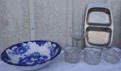 Roseville, Yellow Depression Glass, Enamel Fondue Pot, Rosenthal ...