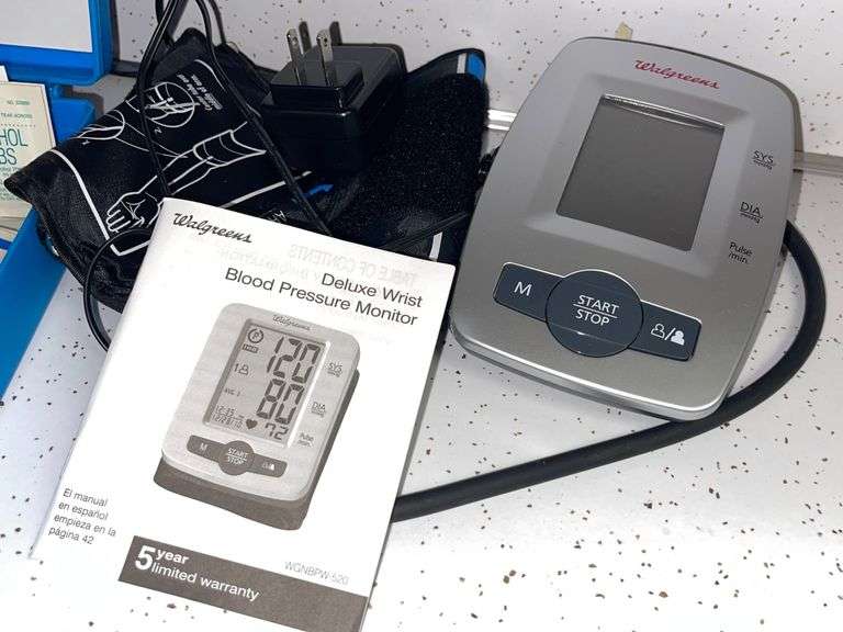 Walgreens Deluxe Wrist Blood Pressure Monitor has Power First Aid Kit Walgreens Deluxe Wrist Blood Pressure Monitor has Power First Aid Kit