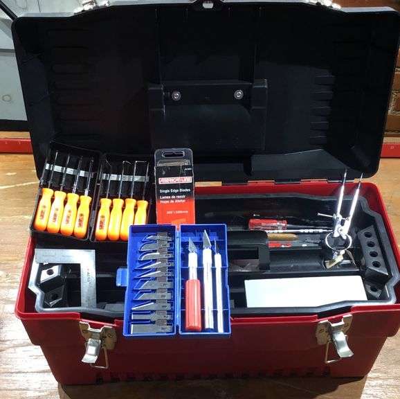Stack On Tool Plastic Box 10”x19”x10” and Contents - Sherwood Auctions