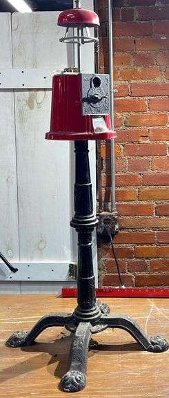 Vintage 37” Metal Carousel Gumball Machine -No Key - Sherwood Auctions