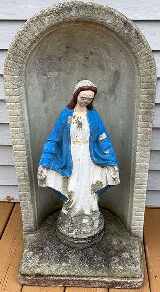 Virgin Mary Grotto Concrete Statue - Sherwood Auctions