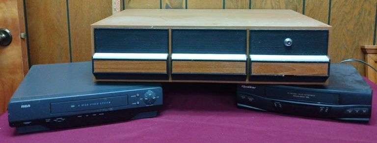 RCA + Quasar VCR Players + VHS Storage Case - Sherwood Auctions