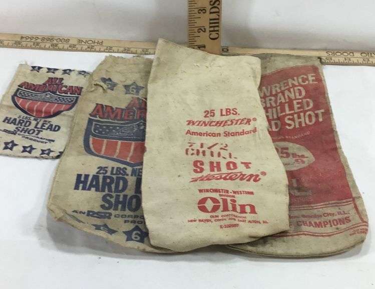 All American Hard Lead Shot Cloth Bags - Sherwood Auctions