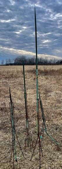 Four Lightning Rods & Bases - Sherwood Auctions