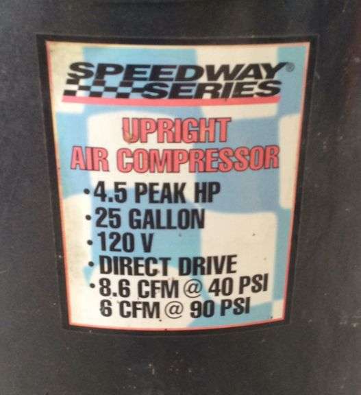 Speedway Series 25 Gallon Air Compressor - Sherwood Auctions