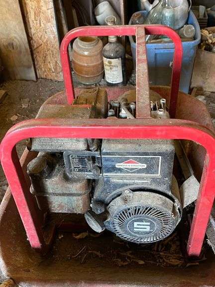 Briggs & Stratton 5 HP Generator & wheelbarrow - Sherwood Auctions