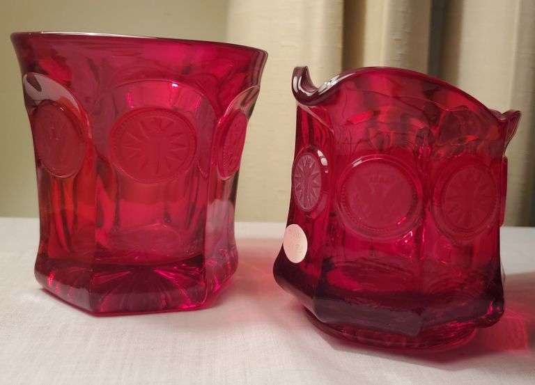 Fostoria Ruby Red Coin Glass - Sherwood Auctions