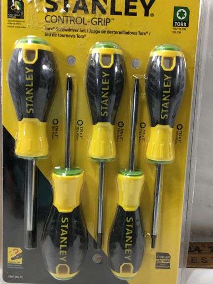 New Pack of Stanley Control Grip Screwdriver Set - Sherwood Auctions