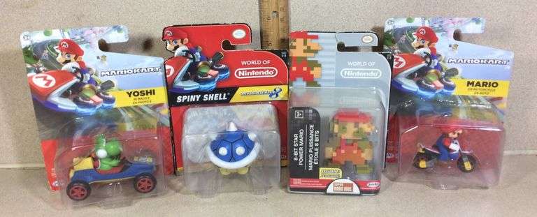 New Sealed Nintendo Toys Yoshi, Spiny Shell, Mariokart & 8-Bit Star ...