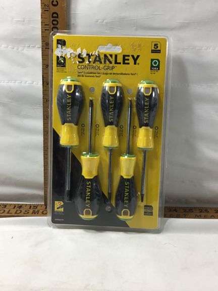 New Pack of Stanley Control Grip Screwdriver Set - Sherwood Auctions