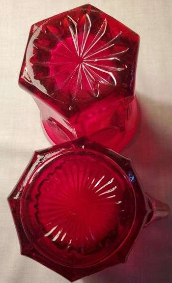 Fostoria Ruby Red Coin Glass - Sherwood Auctions