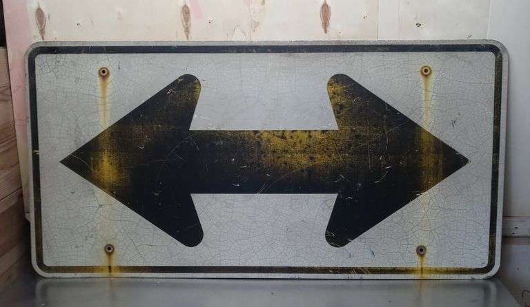 Double Arrow Road Sign - Sherwood Auctions