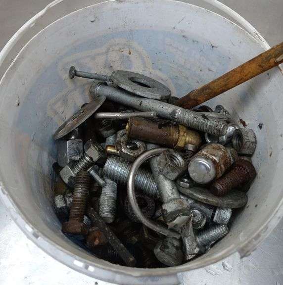 Bucket of Assorted Nuts and Bolts - Sherwood Auctions