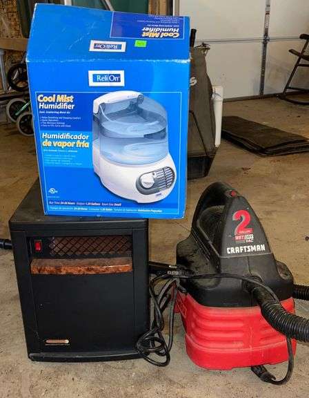 Eden Pure Heater, 2 Gallon Craftsman Wet/Dry Vac & a Cool Mist ...