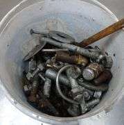Bucket of Assorted Nuts and Bolts - Sherwood Auctions