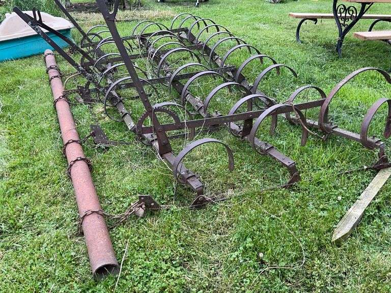 John Deere Spring Tooth Harrow w/ Steel Tow Beam - Sherwood Auctions