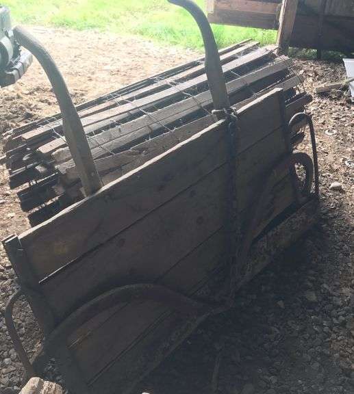 Antique Horse Drawn Manure Scraper + Roll of Wooden Fence - Sherwood ...