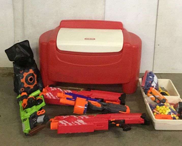 Little Tikes Toy Chest & Nerf Guns - Sherwood Auctions