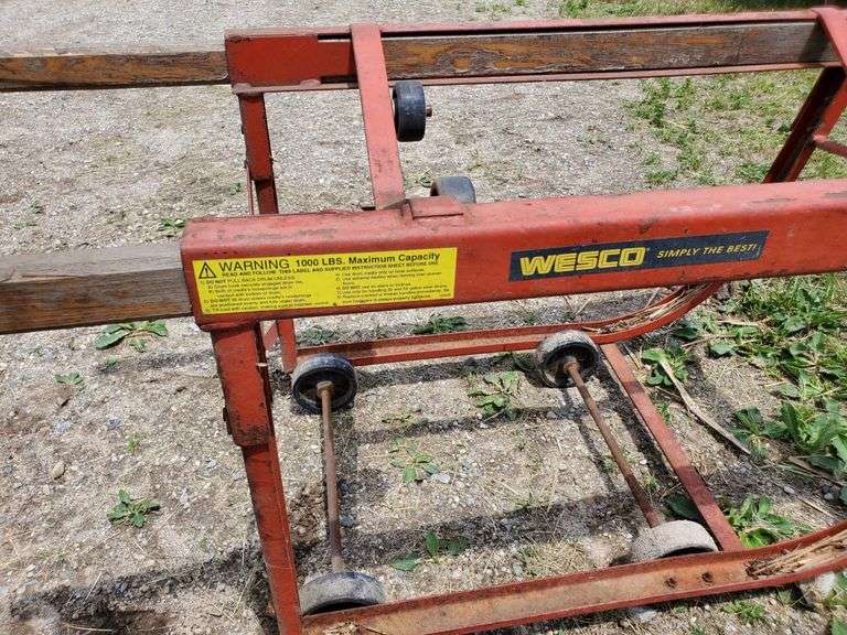Wesco 55 gallon Barrel Drum Mover 1000 lb Capacity - Sherwood Auctions