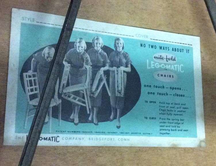 Vintage Leg-O-Matic Folding Chair With Padded Seat - Sherwood Auctions