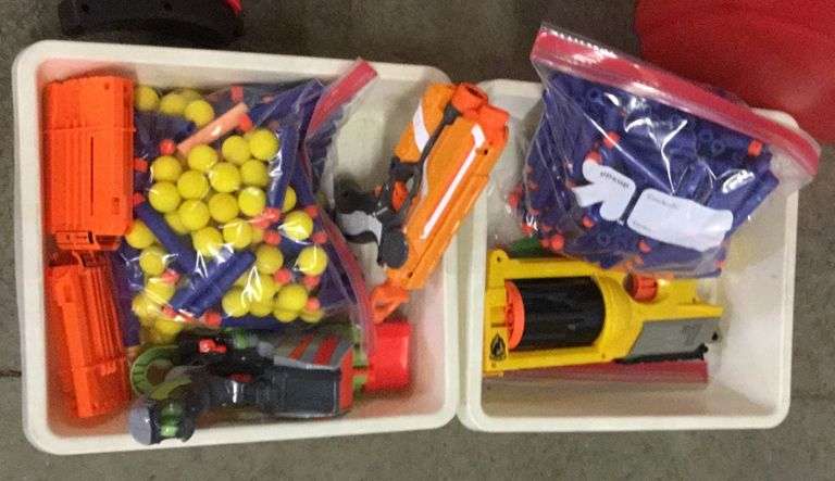 Little Tikes Toy Chest & Nerf Guns - Sherwood Auctions