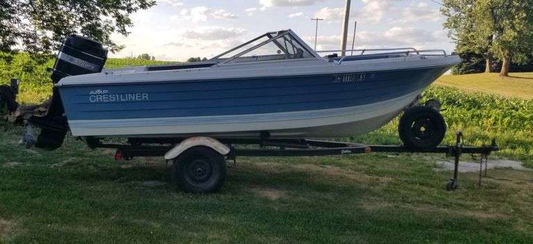 1978 16 foot Crestliner Boat, 115 Hp Mercury Motor, Caulkins EZ Load ...