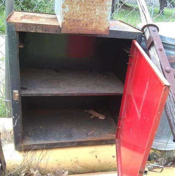 Galvanized Trash Can, Car Ramps, Metal Storage Cabinet, Rustic Wheel ...