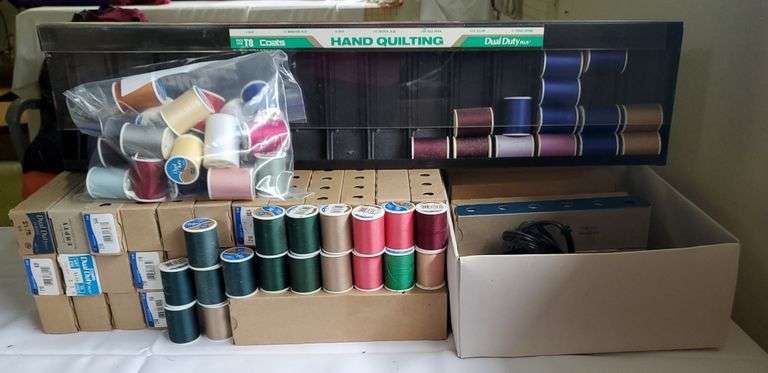 Thread Spool Organizer/Dispenser, 100 + Assortment of Spools of Thread ...
