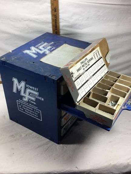Midwest Fastener Corp Stand With Hardware - Sherwood Auctions