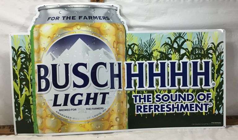 Tin Busch Light Sign - Sherwood Auctions