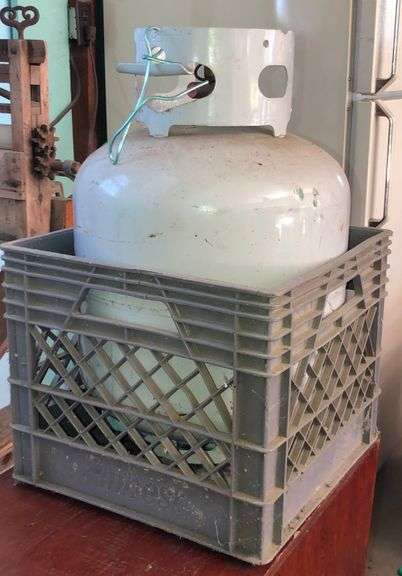 Refillable Propane Tank + Milk Crate - Sherwood Auctions