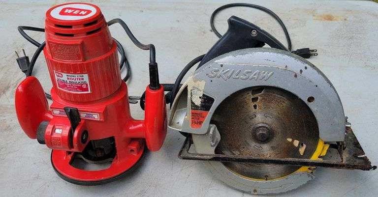 Skilsaw 574 and WEN 1700 Router- both have power - Sherwood Auctions