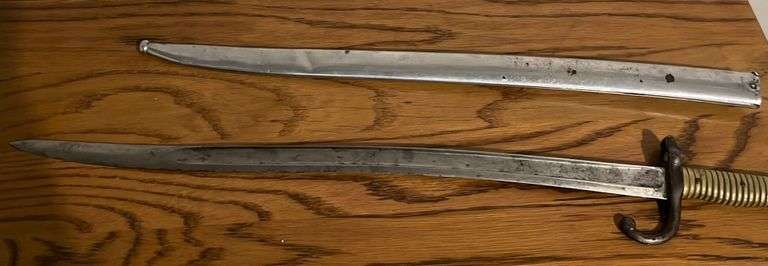 Civil War Sword, 22" Long Blade w/ Markings - Sherwood Auctions