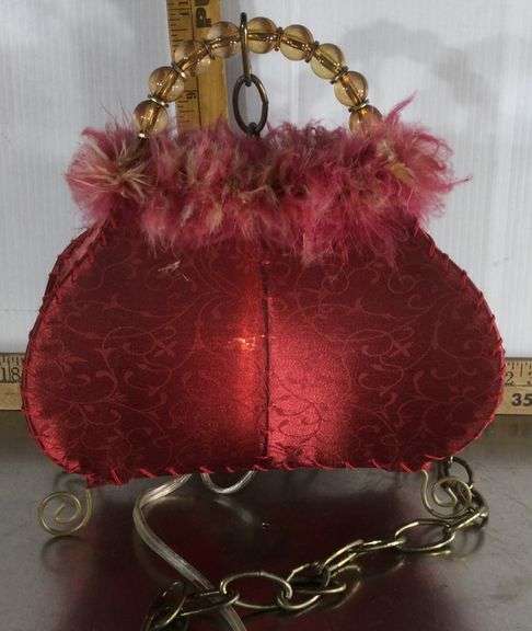 Fabric Red Purse Lamp Light - Sherwood Auctions