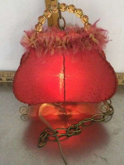 Fabric Red Purse Lamp Light - Sherwood Auctions