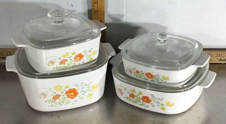 Corning Ware Casserole Dish Set with Lids - Sherwood Auctions
