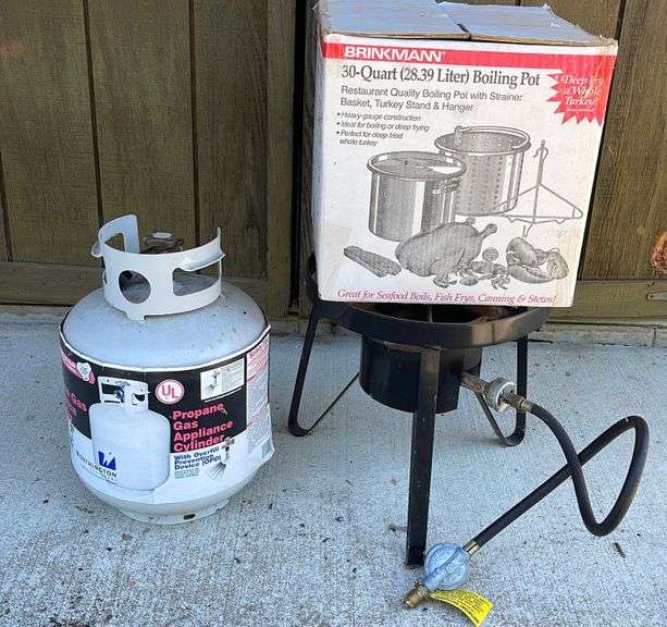 Brinkman 30 Quart Boiling Pot, Cooking Base & Propane Tank - Sherwood ...