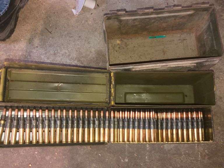 Ammunition Box Full of 250 Cal .30 Cartridges and Empty Ammunition Box ...