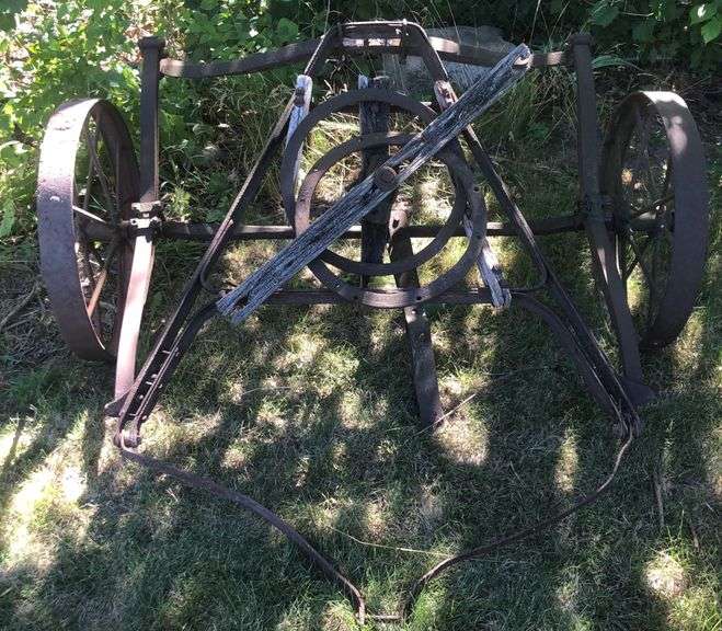 Cast Iron & Wood Antique Running Gear - Sherwood Auctions