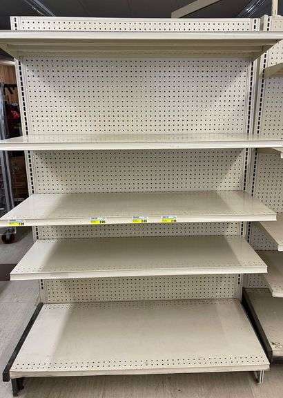 Two 4 ft Sections of Metal Shelving, Each 4 foot Section Includes One ...