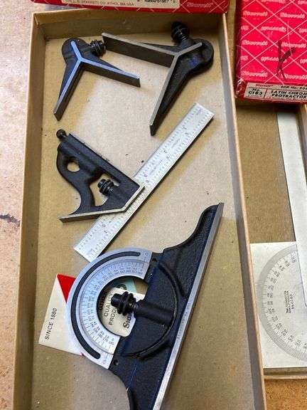 Starrett Combination Set of Squares, Telescoping Gages, Indicator Bases ...