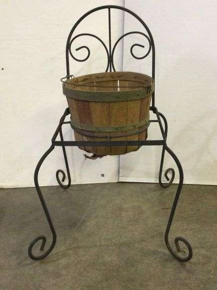 Metal Chair Plant Stand (21” tall & 10” x 10”) - Sherwood Auctions