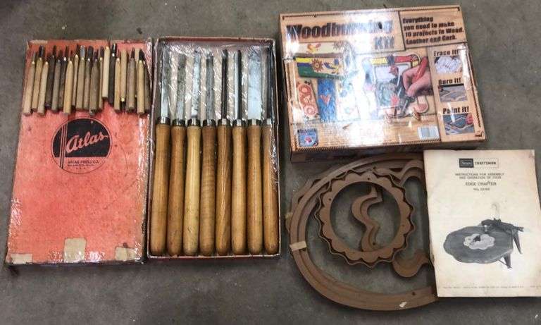 Atlas Wood Lathe Tools, Set of Small Wood Lathe Tools + Edge Crafter ...