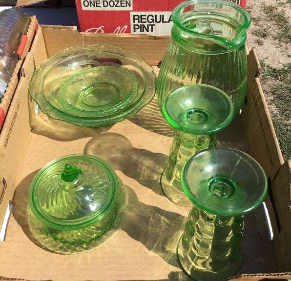 Green Depression Glass - Sherwood Auctions