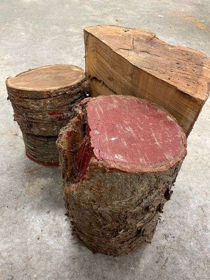 Three Chunks of Cherry Wood - Sherwood Auctions